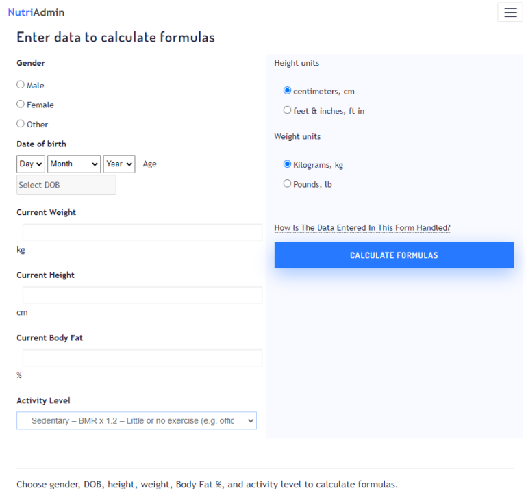 Mifflin-St Jeor Equation in Nutrition - NutriAdmin Blog