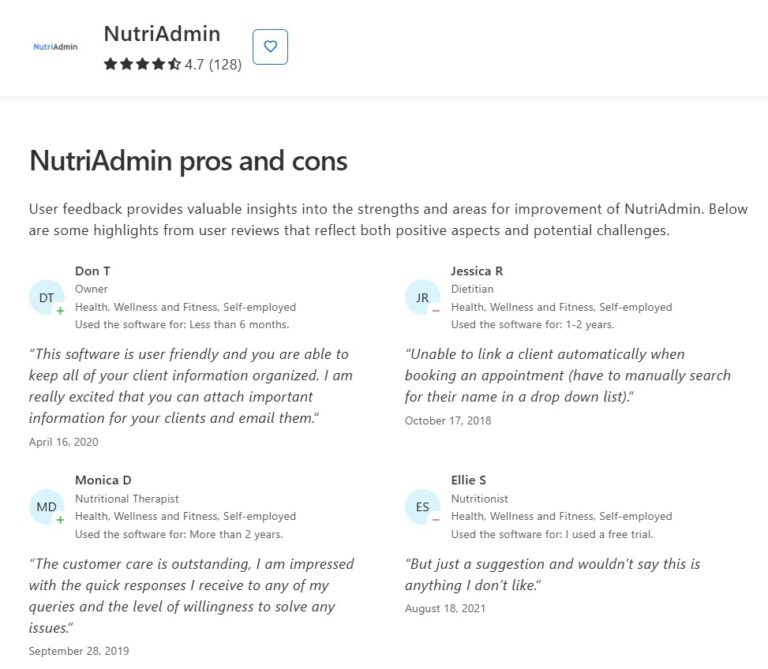 That Clean Life vs NutriAdmin Comparison and Reviews